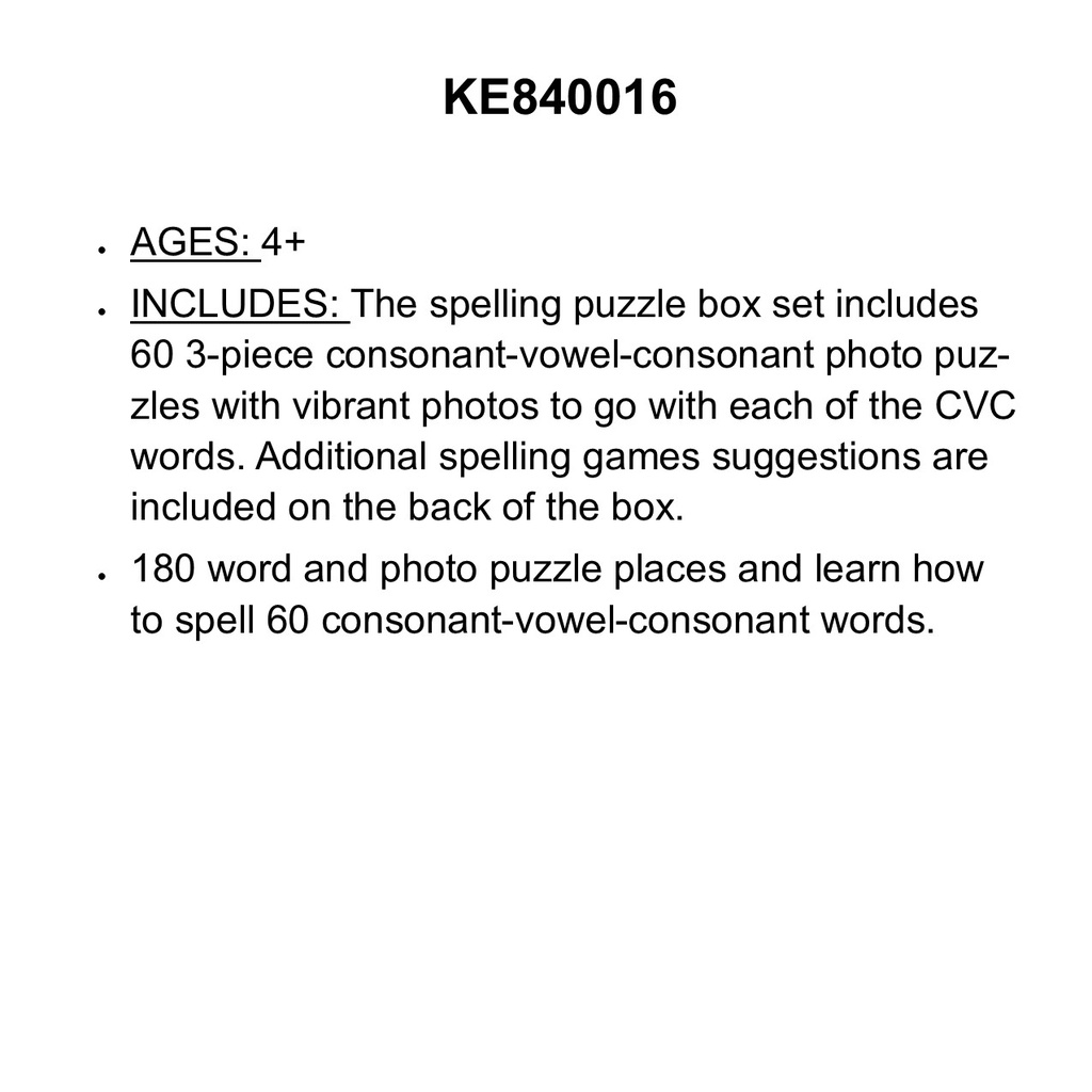 Big Box of Little Word Puzzles (60 CVC words)(180 pcs) | Teacherscellar