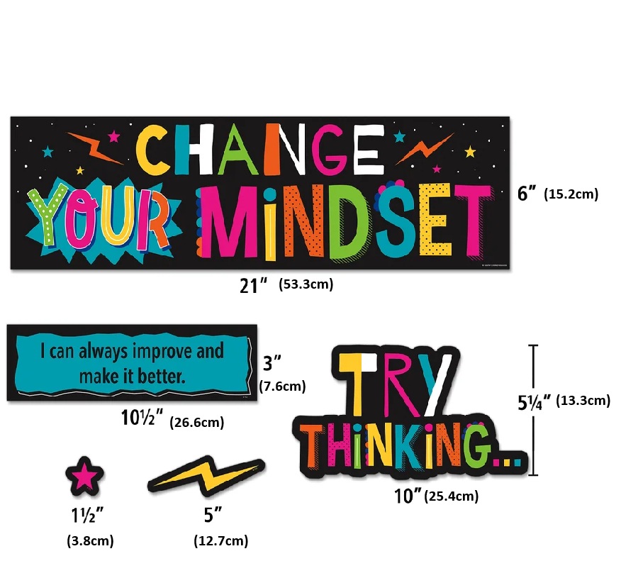 Change Your Mindset Mini Bulletin Board(47pcs) | Teacherscellar
